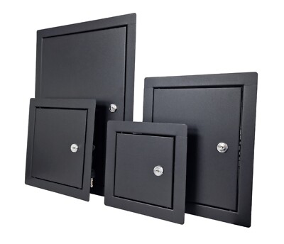 Black Access Panel with Lock Key Metal Inspection Hatch Service Point ...