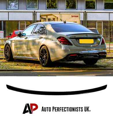 For Mercedes S Class W222 Rear Gloss Black Boot Trunk Lip Spoiler Wing ...