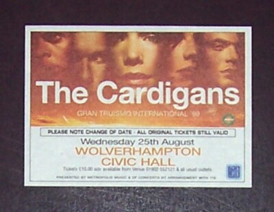 The Cardigans Gran Turismo UK Tour 1999 Mini Poster Type Concert Ad ...