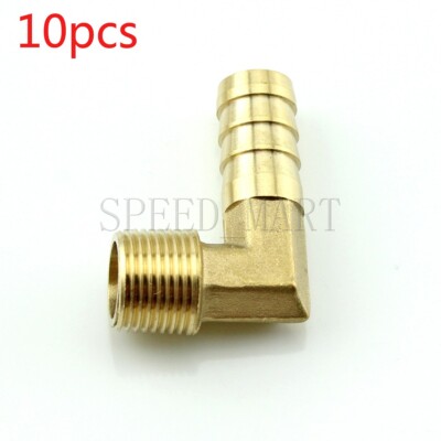 10pcs 3/8" DN10 Thread 12mm Brass L Type 2 Way Hose Fuel Hose Joiner ...