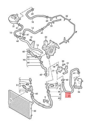 Genuine VW AUDI SKODA Passat 4Motion Variant Santana Coolant Hose ...
