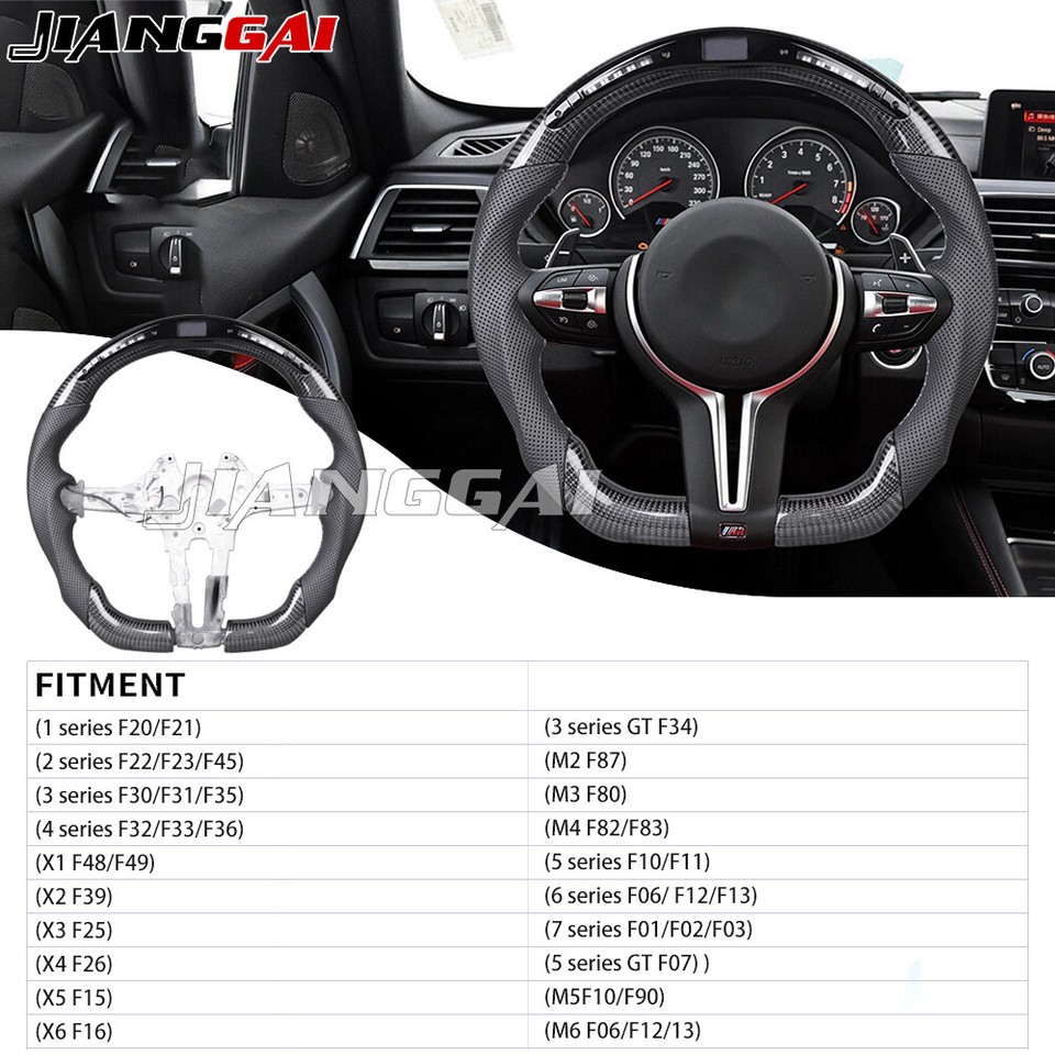Carbon Fiber LED Steering Wheel for BMW M2 M3 M4 M5 M6 F30 F80 F82 with ...