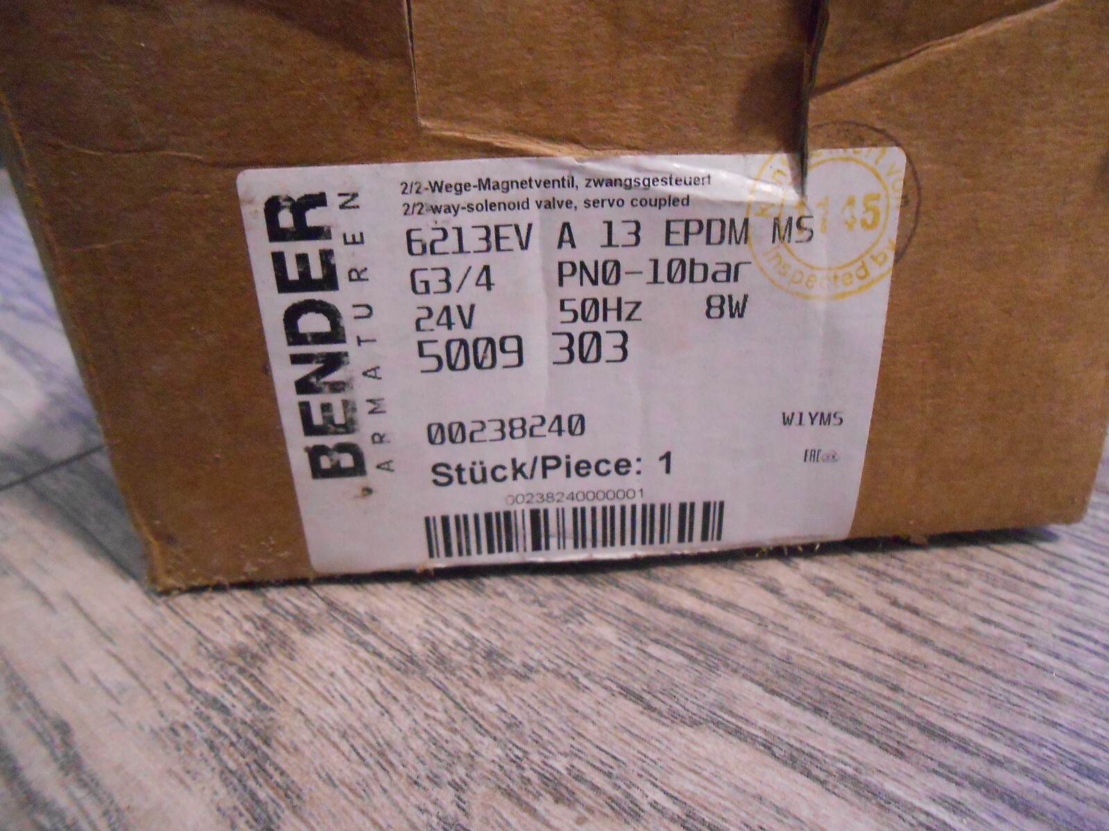 (NEW) BURKERT 6213EV Solenoid Valve G3/4 PNO-10BAR 24V New 13 EPOM | eBay