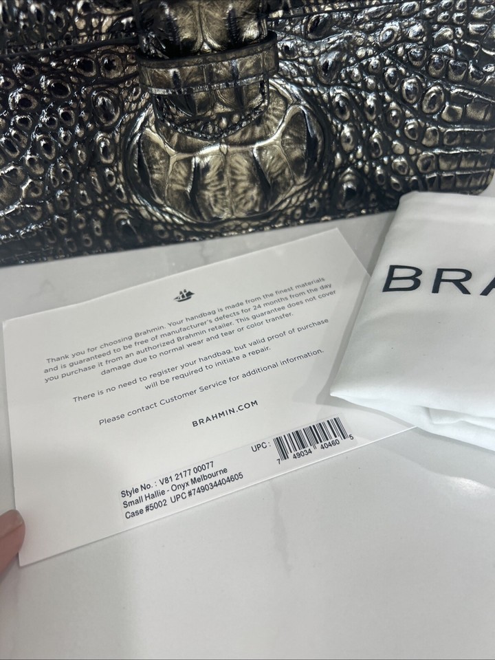 Brahmin New Hallie Onyx Melbourne Strap Dust Bag Warranty Card | eBay