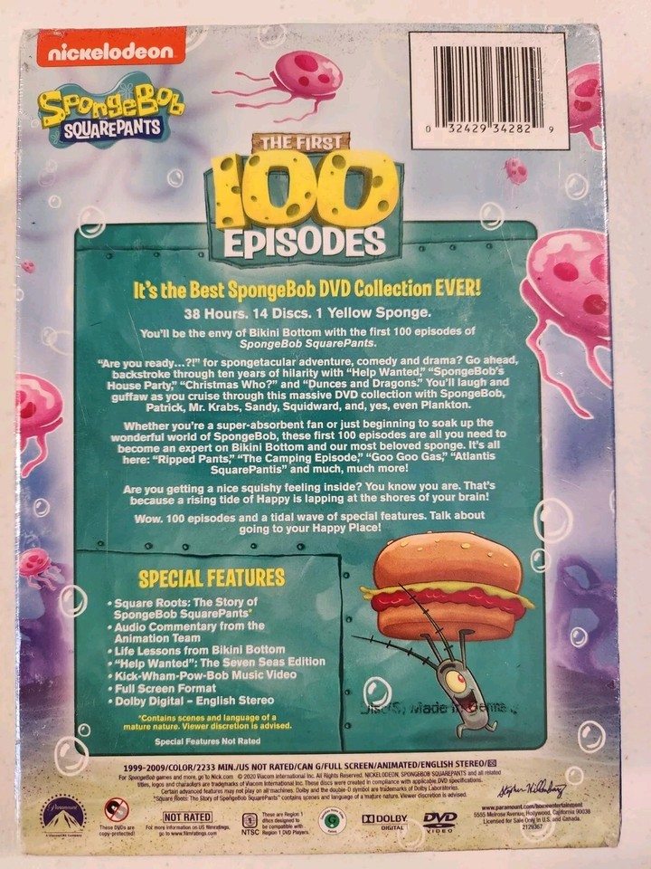 SpongeBob SquarePants First 100 Episodes (DVD, 2009) 32429342829 | eBay