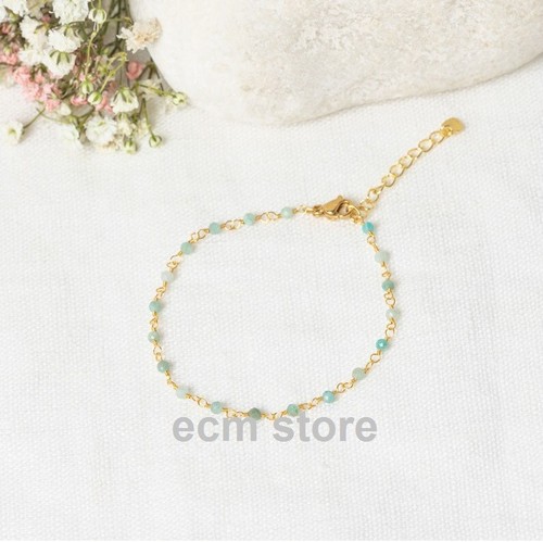 moonstone Bracelet " Elisa" Amazonite verte jade chaîne fine bijoux femme /EBPQ | eBay