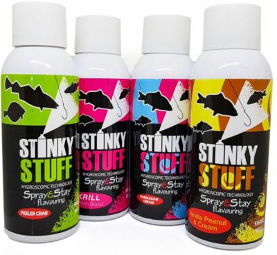 STINKY STUFF BAIT SPRAY ADDITIVE ALL FLAVOURS CARP COARSE SEA FISHING ...