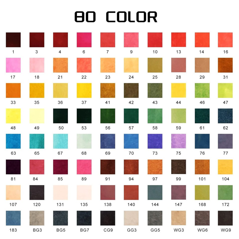80 Color Alcohol Markers Set, Coloring Markers for Adult Coloring Books ...