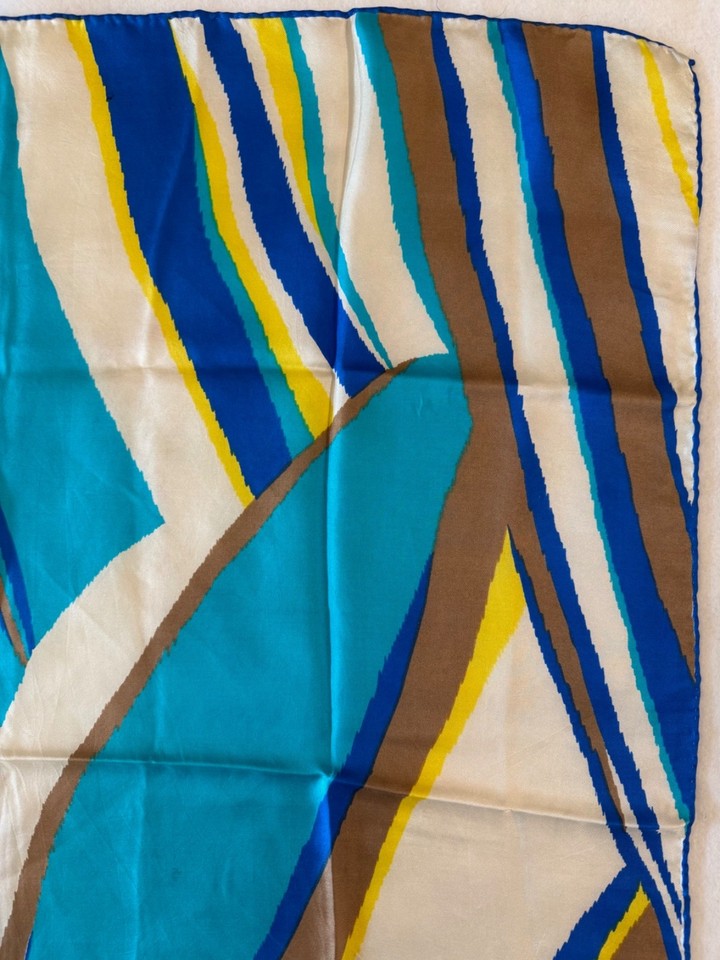 Echo Scarf with Multicolored Stripes 30 inches Square | eBay