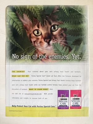 Vintage Y2K Kitty Purina Cat Food Cute Tabby Advertisement Print Ad | eBay