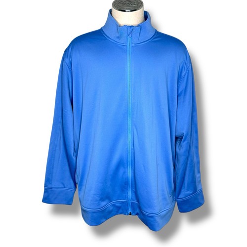 Land`s End Outfitters Men`s 3XL Blue Micro Fleece Full Zip Jacket Zip ...