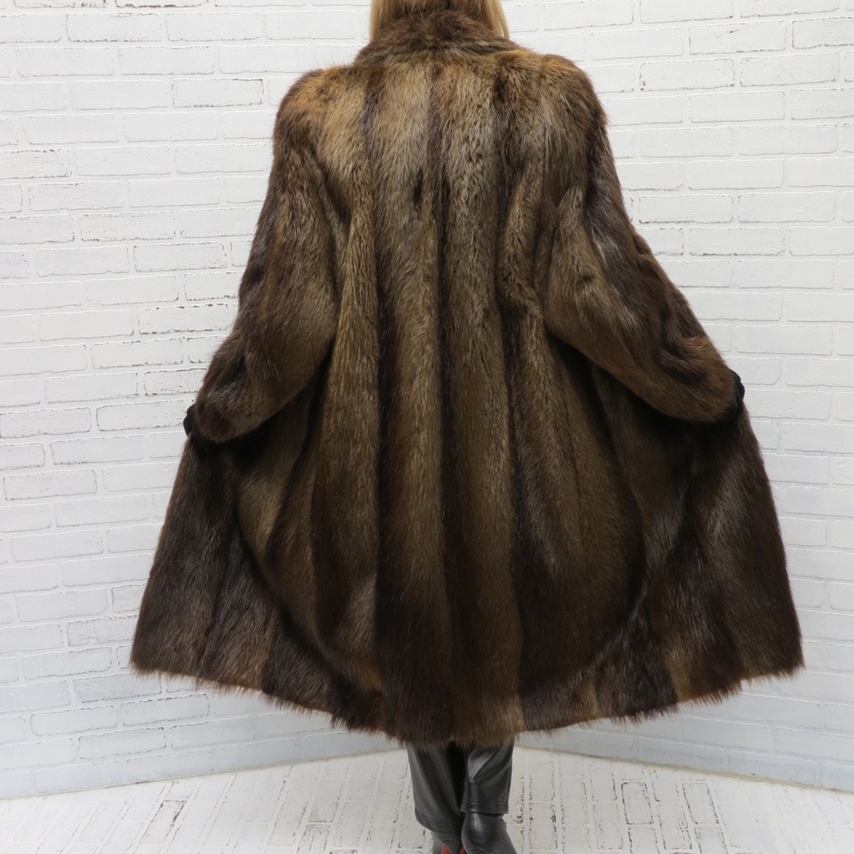 MENS LADIES UNISEX real CANADIAN full pelt heavy warm BEAVER FUR COAT ...