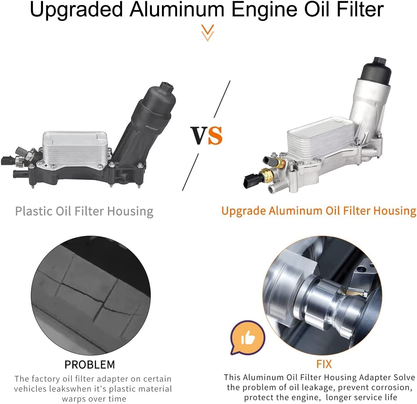 68310865AB Aluminum Engine Oil Cooler Filter Housing For 2017-2018 ...