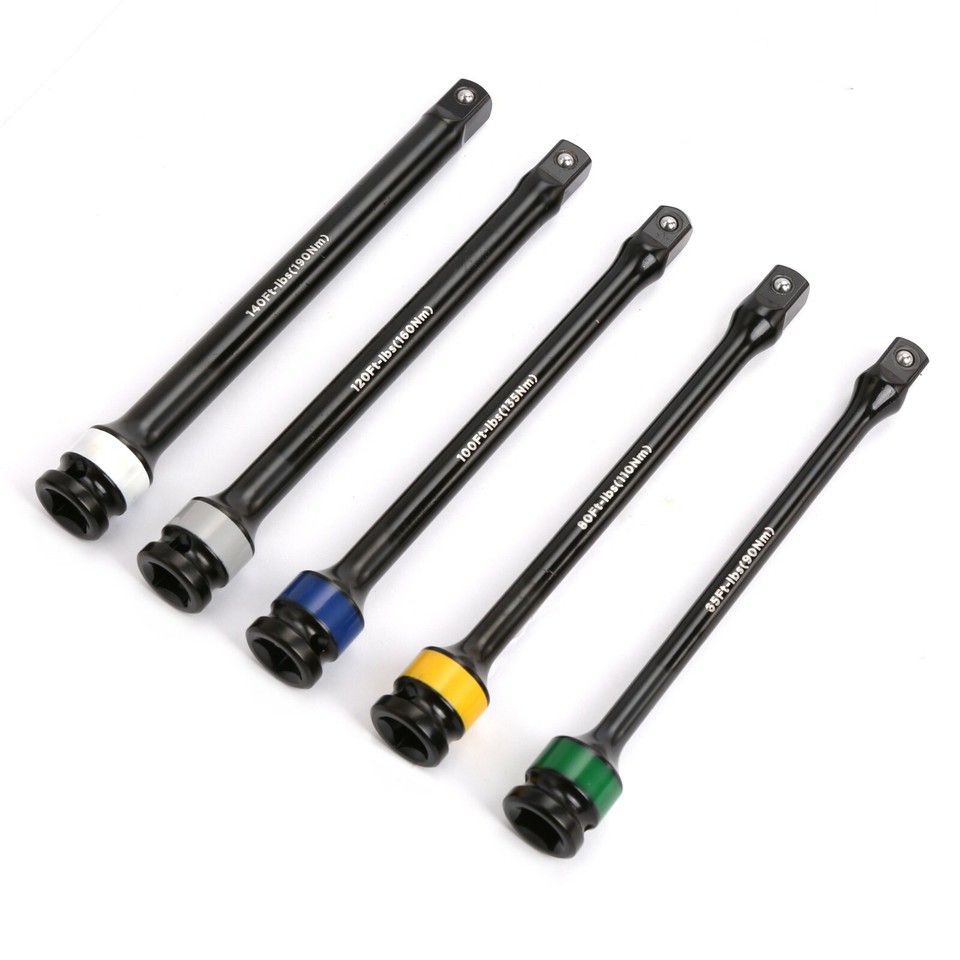 5Pcs 1/2” Drive Torque Wrench Limiting Extension Bar Set 65/80/100/120 ...