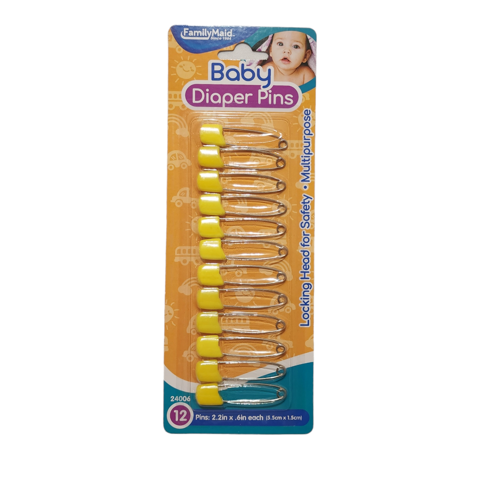 Baby Diaper Pins Safety Pin Lock Cloth Changing Locking Clip 12-Pack | eBay