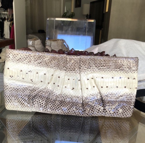 Jalda snakeskin leather clutch bag 12x6 inches | eBay