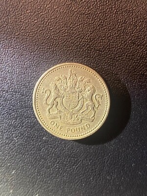 1983 Rare UK Upside Down Edge Mint One Pound Coin Queen Elizabeth II ...