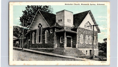 Postcard Methodist Church, Mammoth Spring Arkansas D27 | eBay