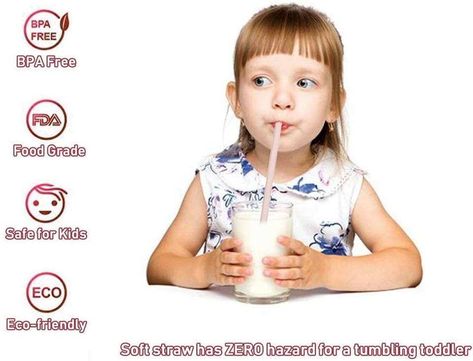 Reusable Premium Silicone Straws Openable Food Grade Drinking Straw Hot ...