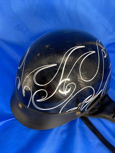 Dot 2008 Outlaw FMVSS-218 Black Flame Helmet Model #XU214 Fully Padded ...