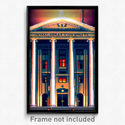 Pixel Art Poster - Vivacious Courthouse (8 Bit Psychedelic Video Game ...
