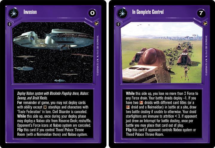 SWCCG: Invasion/In Complete Control [Ungraded] Theed Palace Star Wars ...