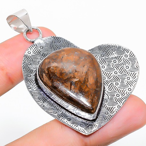 Bronzite Jasper Gemme Handmade 925 Argent Sterling Bijoux Pendentif 5 ...