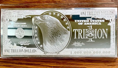 0ne Troy Pound .999 Fine Silver Bar. American Eagle "One Trillion ...