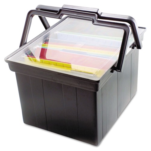 Advantus Companion Portable File Storage Box Legal/Letter Plastic Black ...