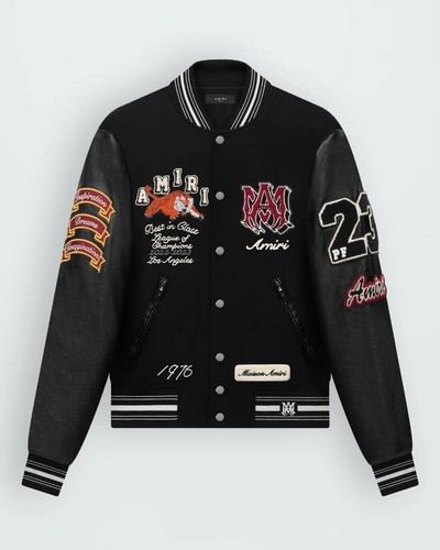 Amiri Red Black Vintage Patch Varsity Bomber Jacket | eBay