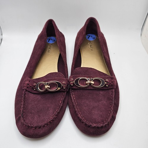 Women's Coach Fortunata Suede Loafer Burgundy Size 7.5B | eBay