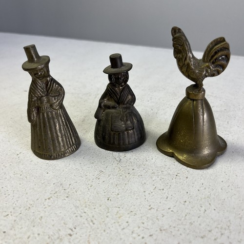 Lot Of Small Brass Bells Colonial Pilgrim Women. Rooster Dinner Bell | eBay