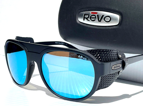 NEW REVO TRAVERSE Matte Black POLARIZED Blue Water Lens Sunglass 1036 ...