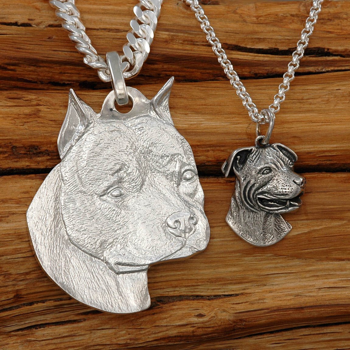 Solid Sterling Silver STAFFORDSHIRE TERRIER (Staffy) Dog Pendant | eBay UK