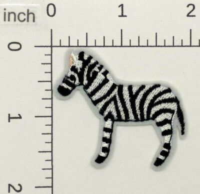 ZEBRA - JUNGLE - ZOO ANIMAL - IRON ON EMBROIDERED PATCH - WILD ANIMALS ...