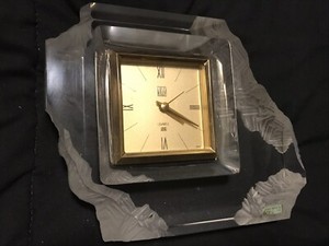 RARE FLAWLESS JAPAN HOYA MIKASA LEAD CRYSTAL CLEAR MANTLE DESK CLOCK | eBay