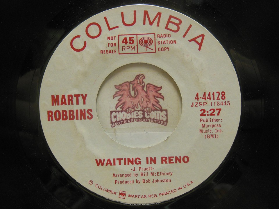 Promo! Marty Robbins – Tonight Carmen / Waiting In Reno, 45 RPM VG+ ...