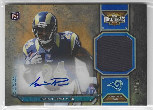 ISAIAH PEAD 2012 TOPPS TRIPLE THREADS SEPIA ROOKIE PATCH AUTO /75 RC ...