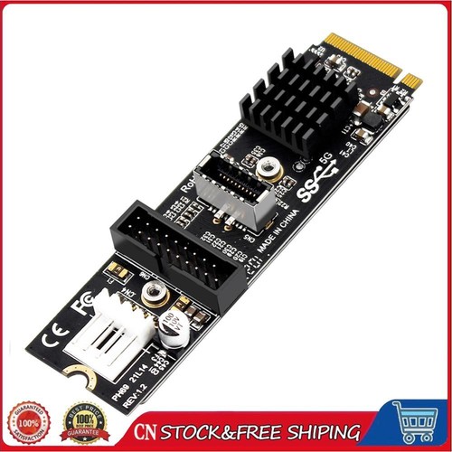 NVMe PCIe Adapter 5Gb M.2 NVMe M-Key To USB3.1 5Gbps Front Panel Socket ...