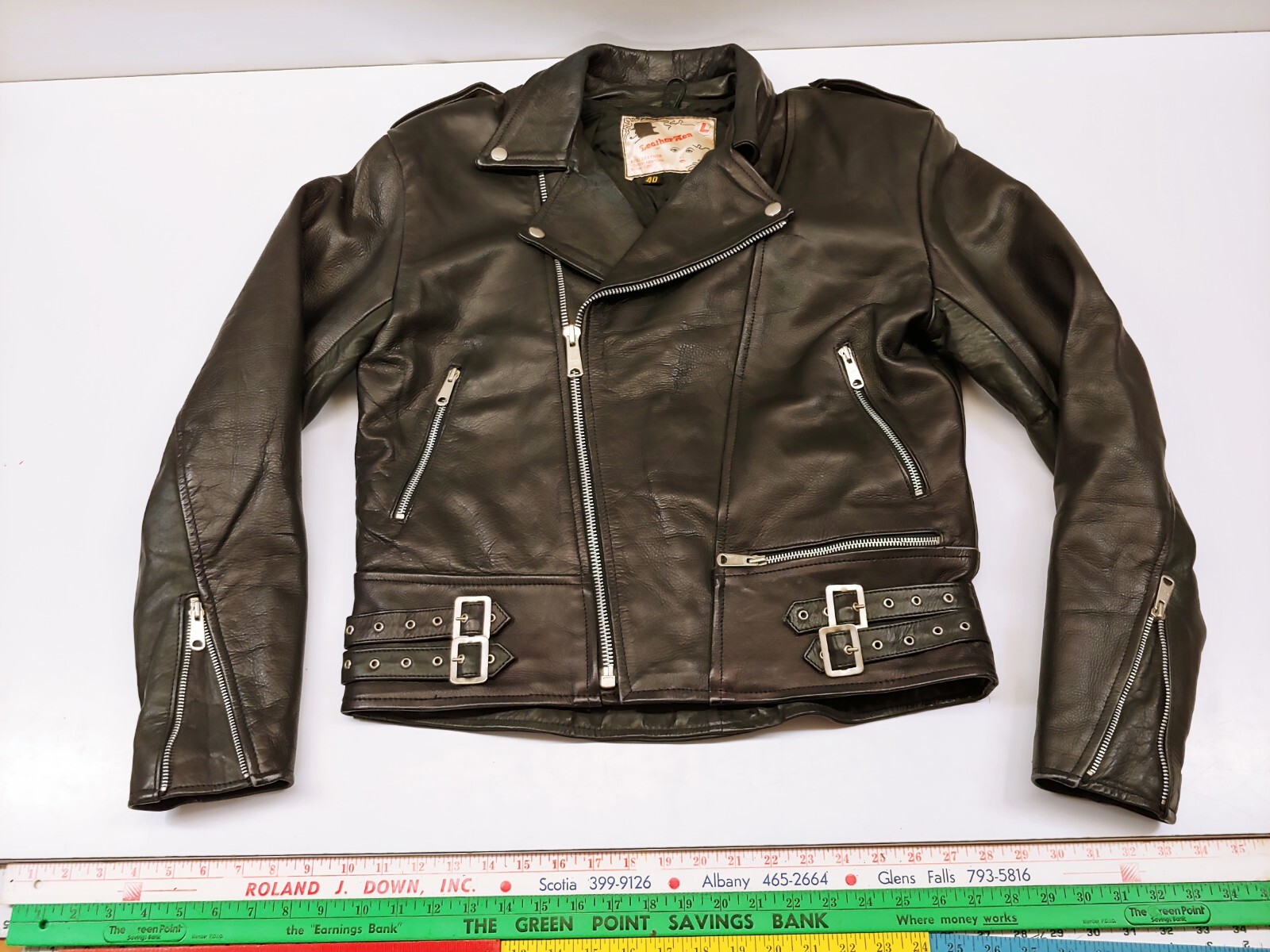 Vintage Leather Men Real Leather Jacket Size 40 Biker… - Gem