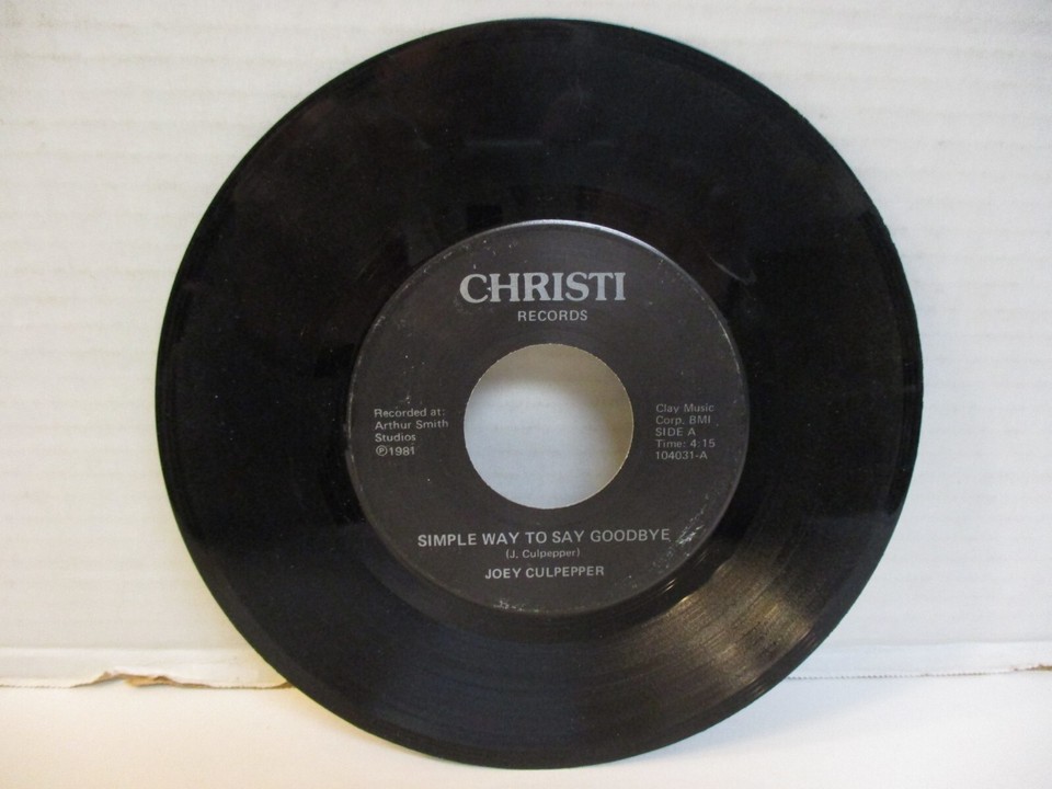 B441: Joey Culpepper "Hard To Live Alone" Christi 104031 Pop VG+ | eBay