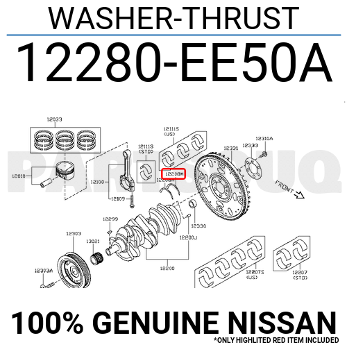 12280EE50A Genuine Nissan Washer-thrust 12280-ee50a for sale online | eBay