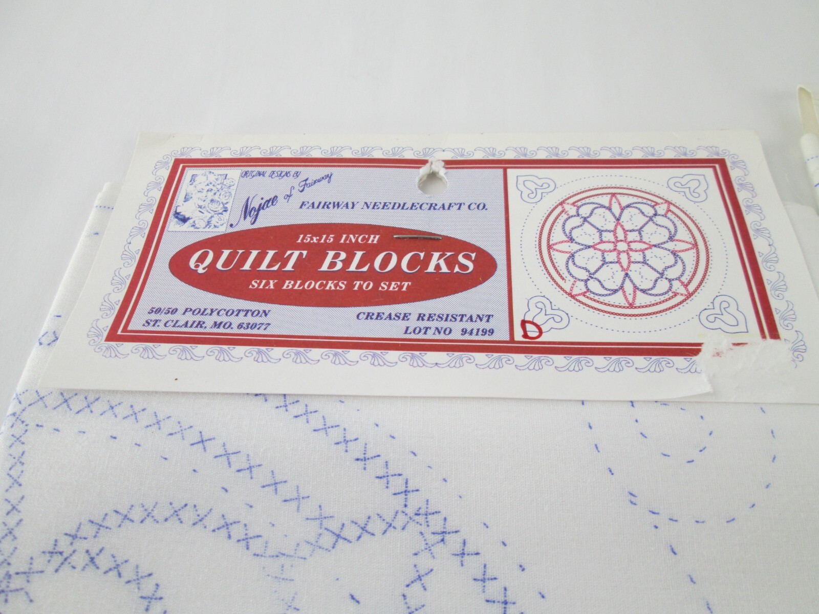 12 NEW Quilt Blocks Nojae of Fairway Needlecraft Co 15 by 15 inch ...