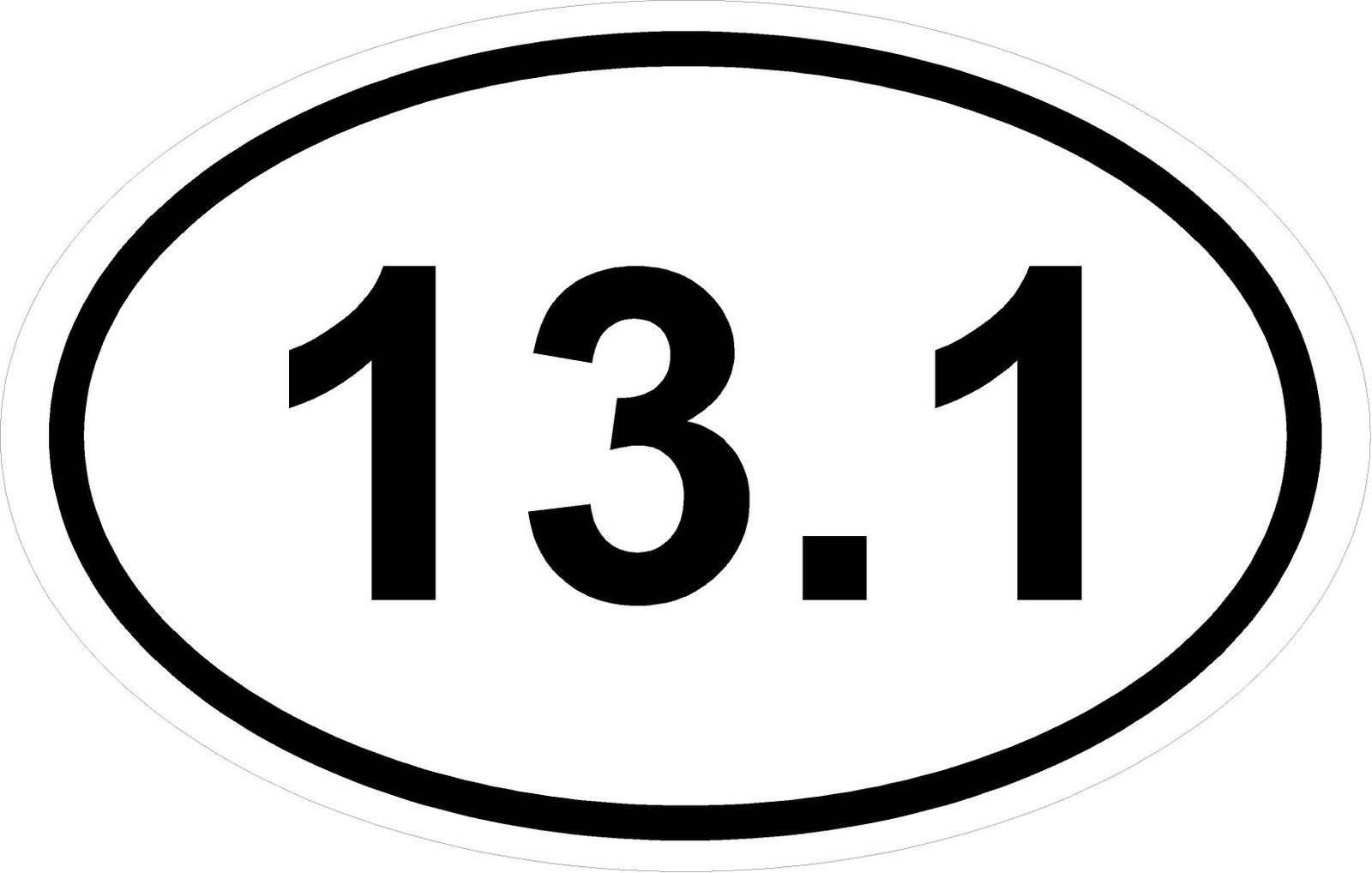 *Magnet* 3.5” x 5.5” Oval: 13.1 Marathon Run | eBay