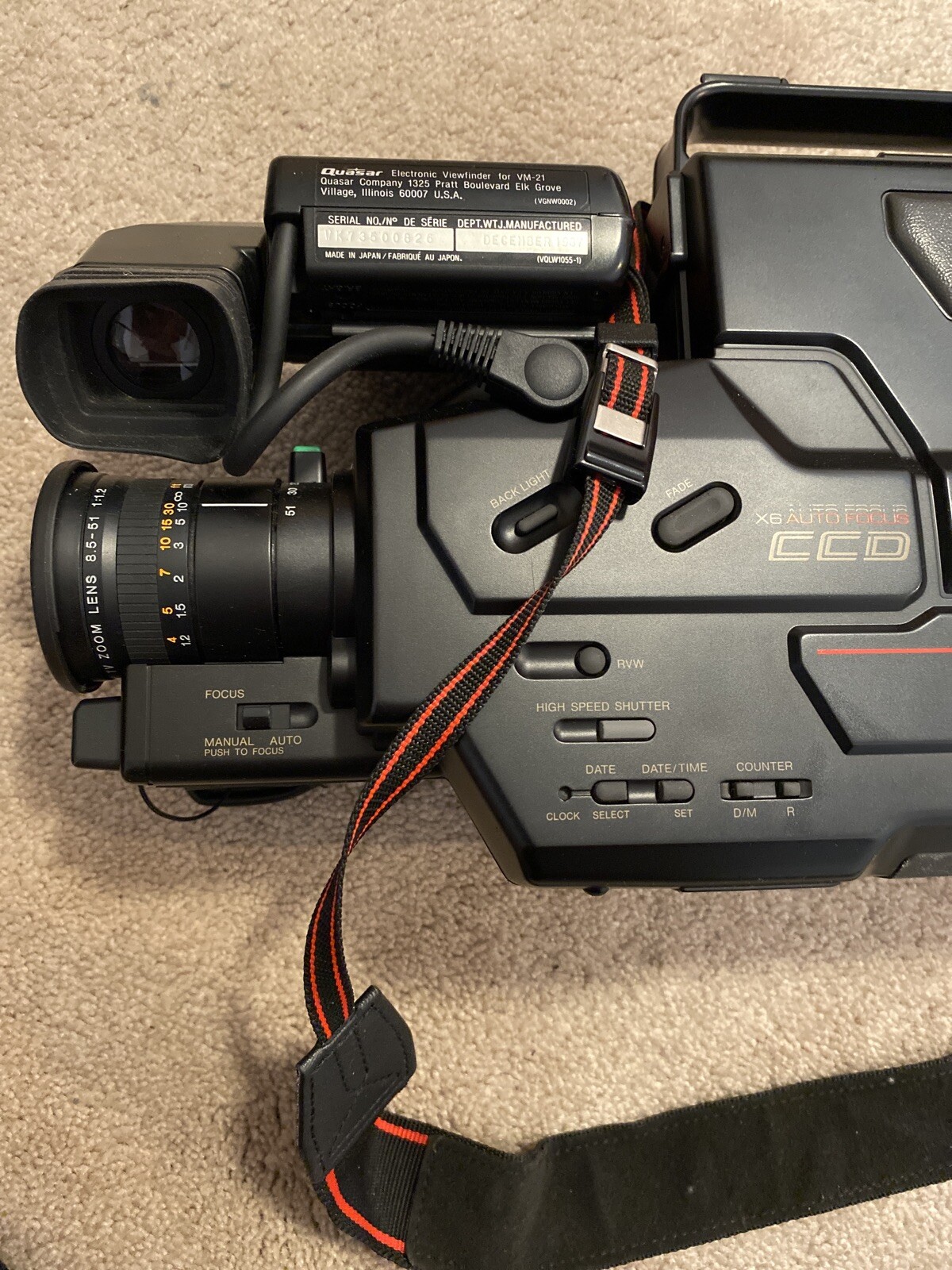 [Vintage] Quasar VHS Movie Camcorder w/Extras (Model: VM-21AC | eBay