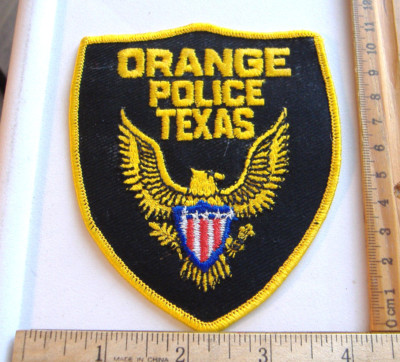 ORANGE POLICE TEXAS ~ FABRIC PATCH | eBay