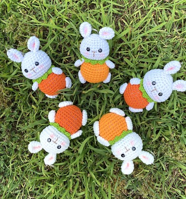 Rabbit Crocheted Keychain, Bunny Handmade Keychain, Cute Bag Charm ...