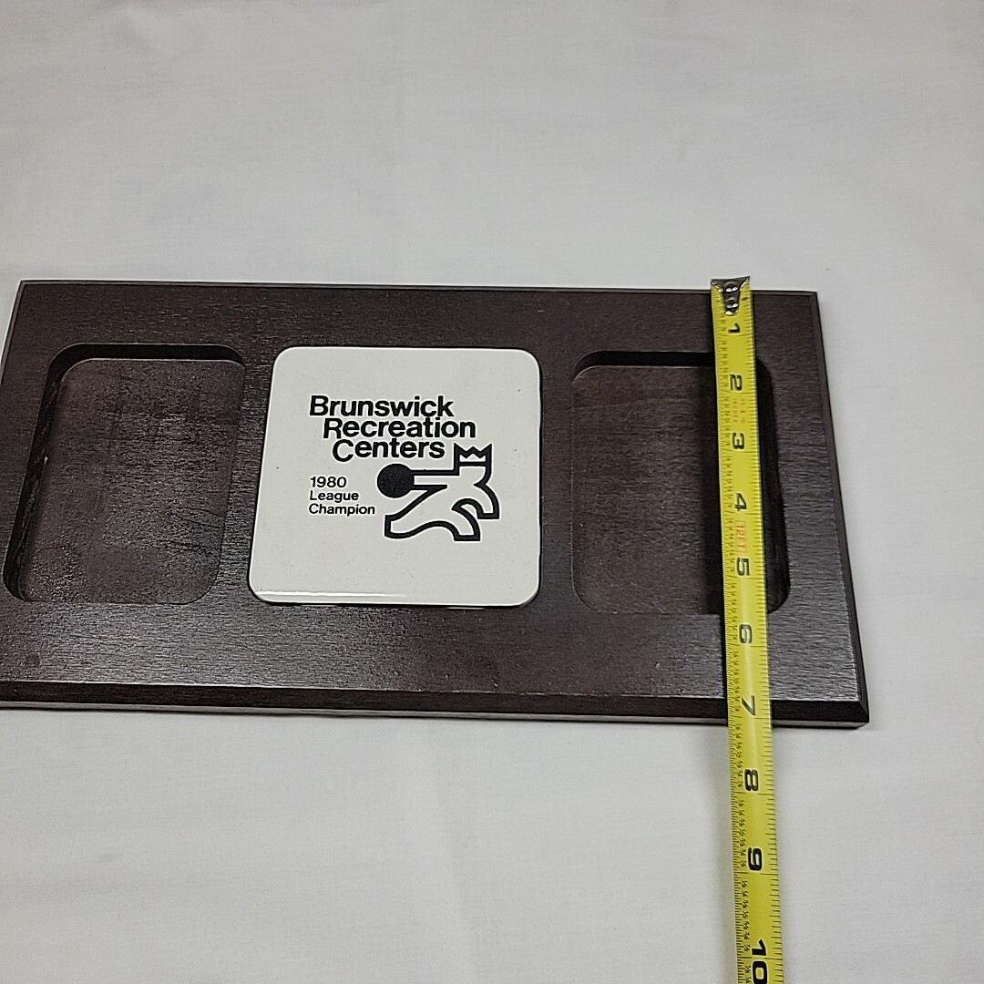 Vintage 1980 Brunswick League Champion Award Valet Tray Change Key Desk ...