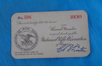 National Rifle Association 1930 membership card | eBay