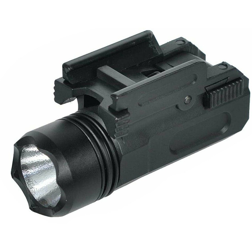 Tactical LED Flashlight Handgun Rifle Torch Light For 20mm Picatinny ...